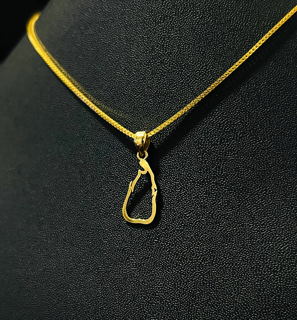 22K Gold Sri Lanka Outline shape Pendant - Amila Gold House