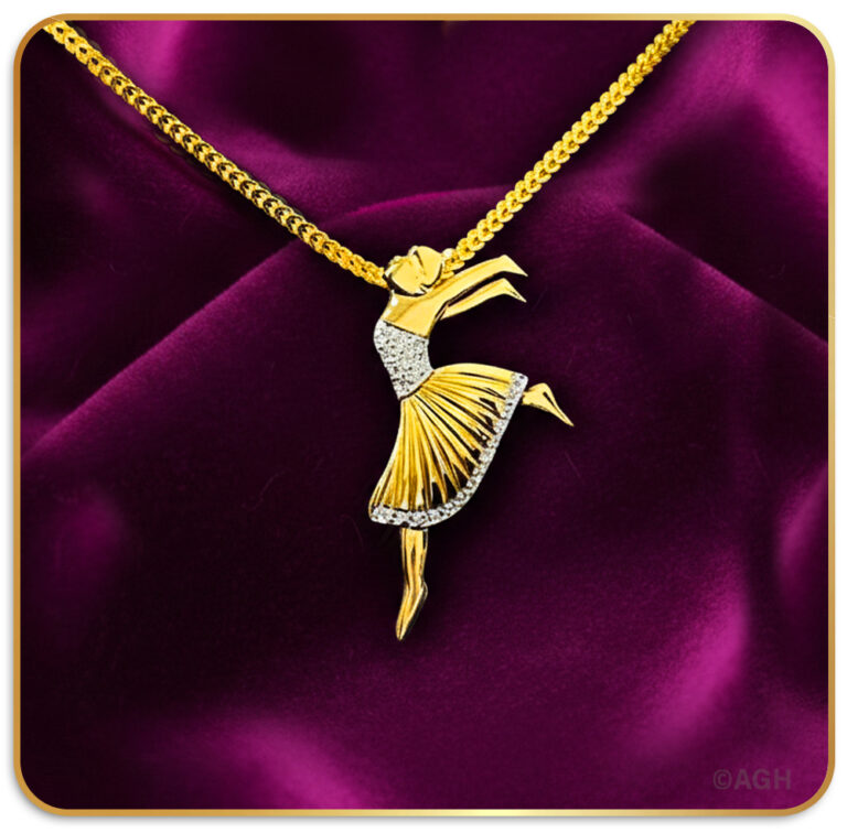 22K Gold Dancing Girl Pendant - Amila Gold House