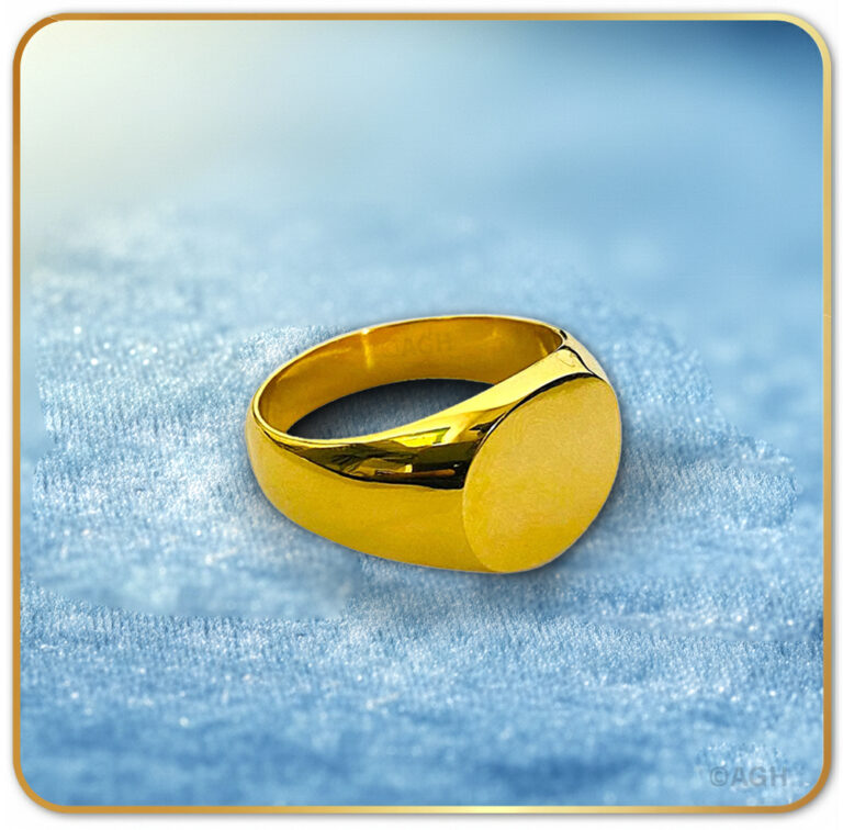 22K Gold Round Polish Ring - Amila Gold House